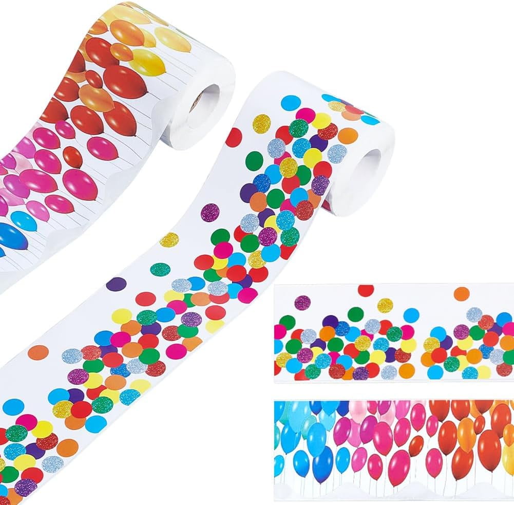 1 set 2pcs 2 colors Wavy Edge Sticker Classroom Decorations School ...