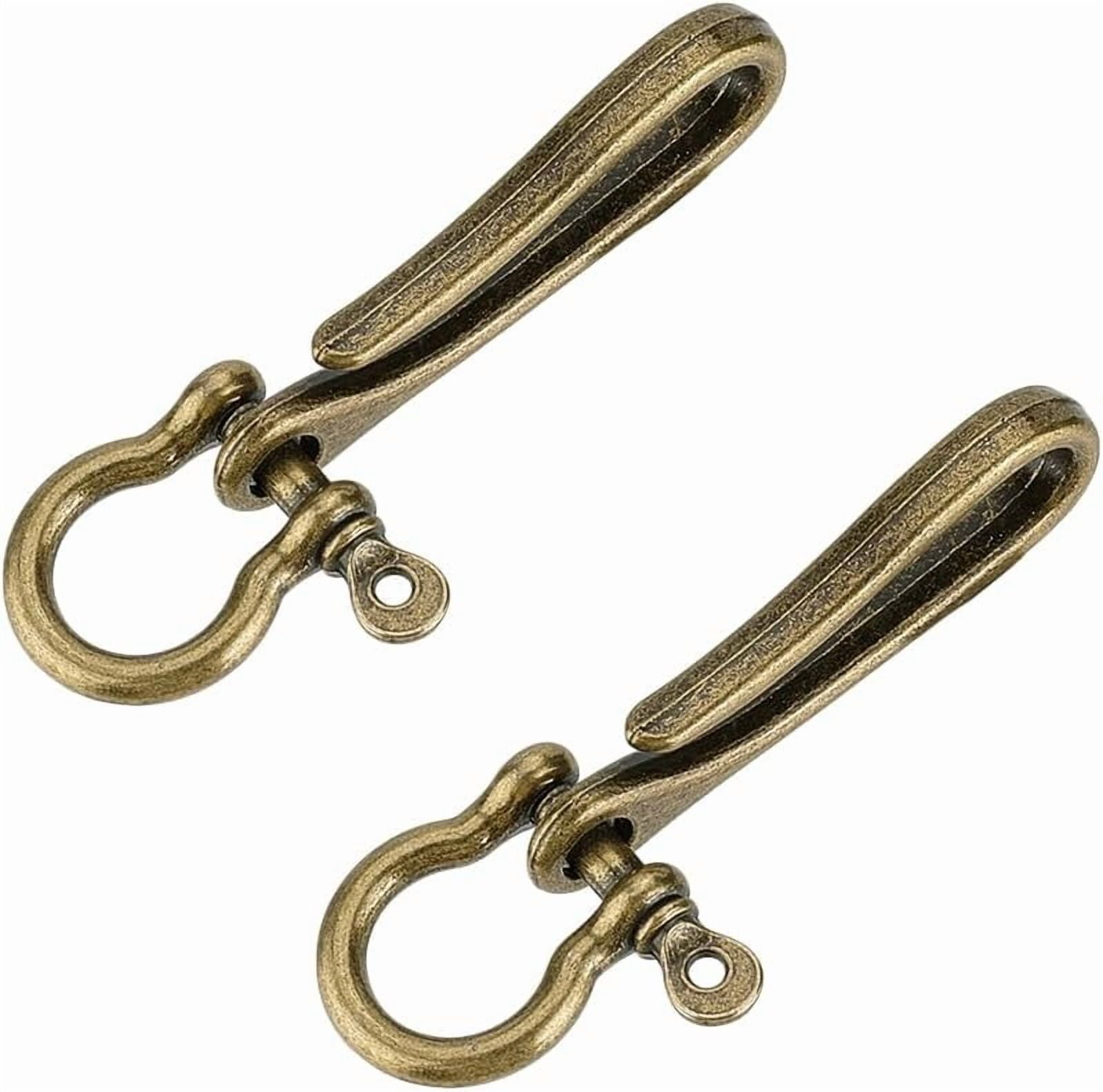 1 set 2pcs Alloy Shackle Clasps with S Hook Clasps Car Keychain for Men ...