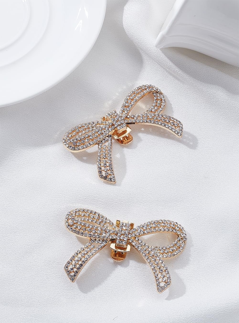 1 set 2pcs Bowknot Alloy Rhinestone Wedding Shoe Decorations Detachable ...