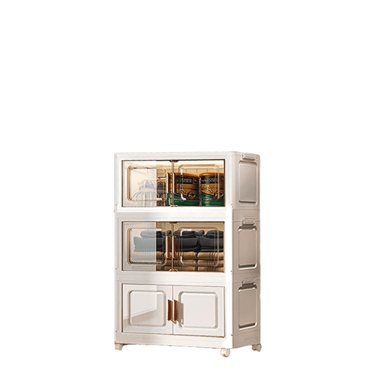 Large Capacity Foldable Storage Box Cabinet with Wheels - Walmart.com
