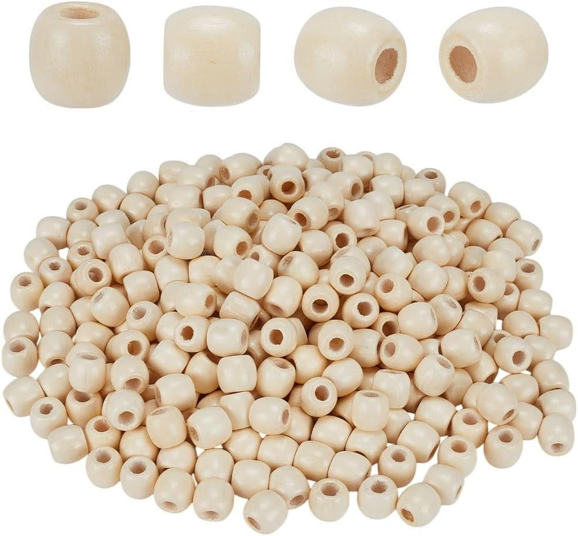 1 set 300pcs Dyed Natural Maple Wood Beads Barrel Lead Free Large Hole ...
