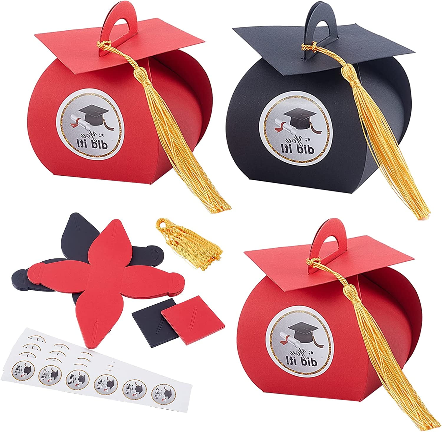 1 set 30pcs 2 colors Paper Candy boxes Wedding Party Gift box with ...