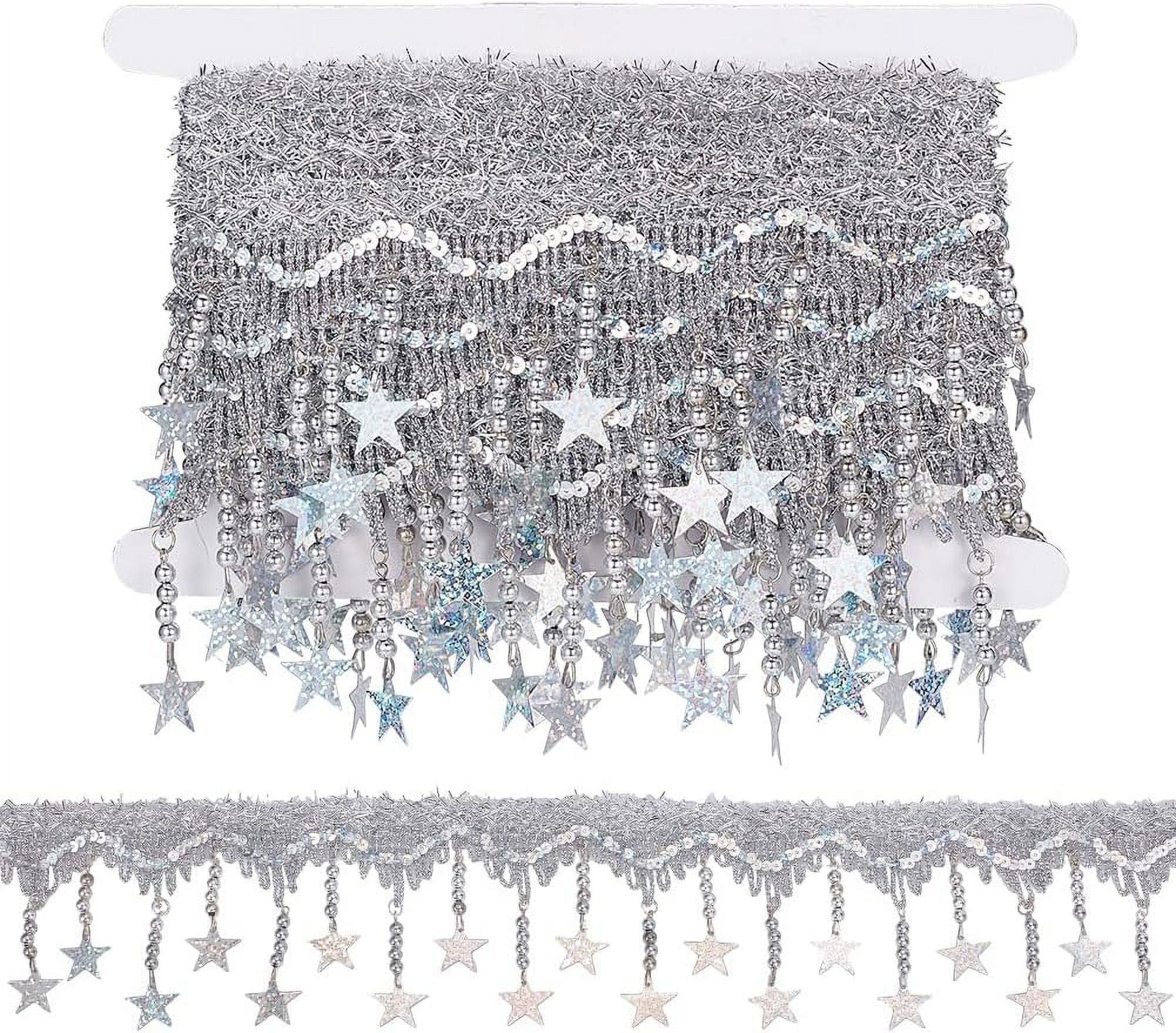 1 set 4.92 Yards(4.5m) Star Beads Trim Embroidery Lace Trim Star Craft ...