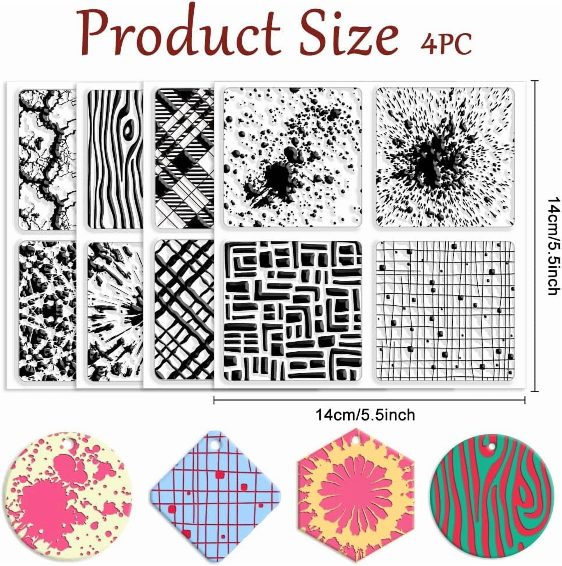 1 set 4pcs 4 styles Silicone Clay Texture Mat Clay Mixed Shapes ...