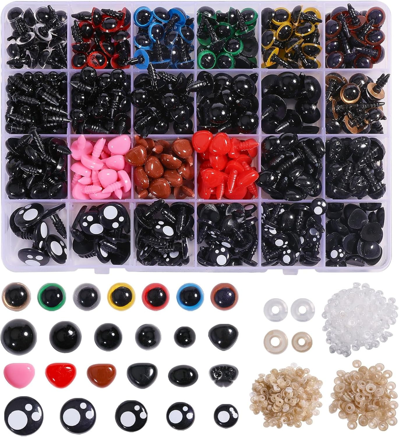 1 set 510pcs 24 styles DIY Making Kits Plastic Safety Craft Eyes Nose ...