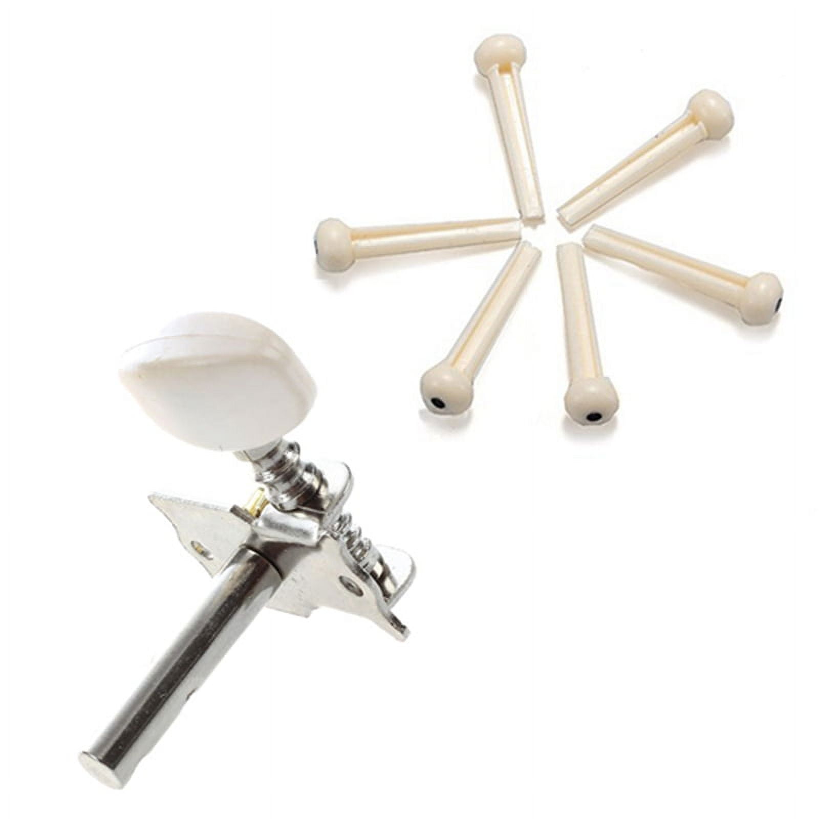 1 set 6 Bridge Pins + Saddle + Bridge Saddle Bone White & 6Pcs Guitar ...