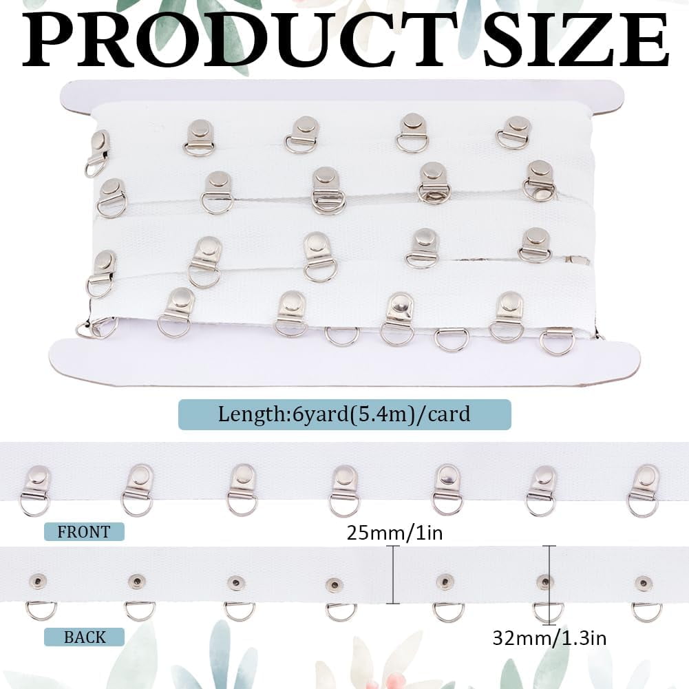 1 set 6 Yards Scallop Edge D-Ring Grommet Tape Trim 1.25inch White ...