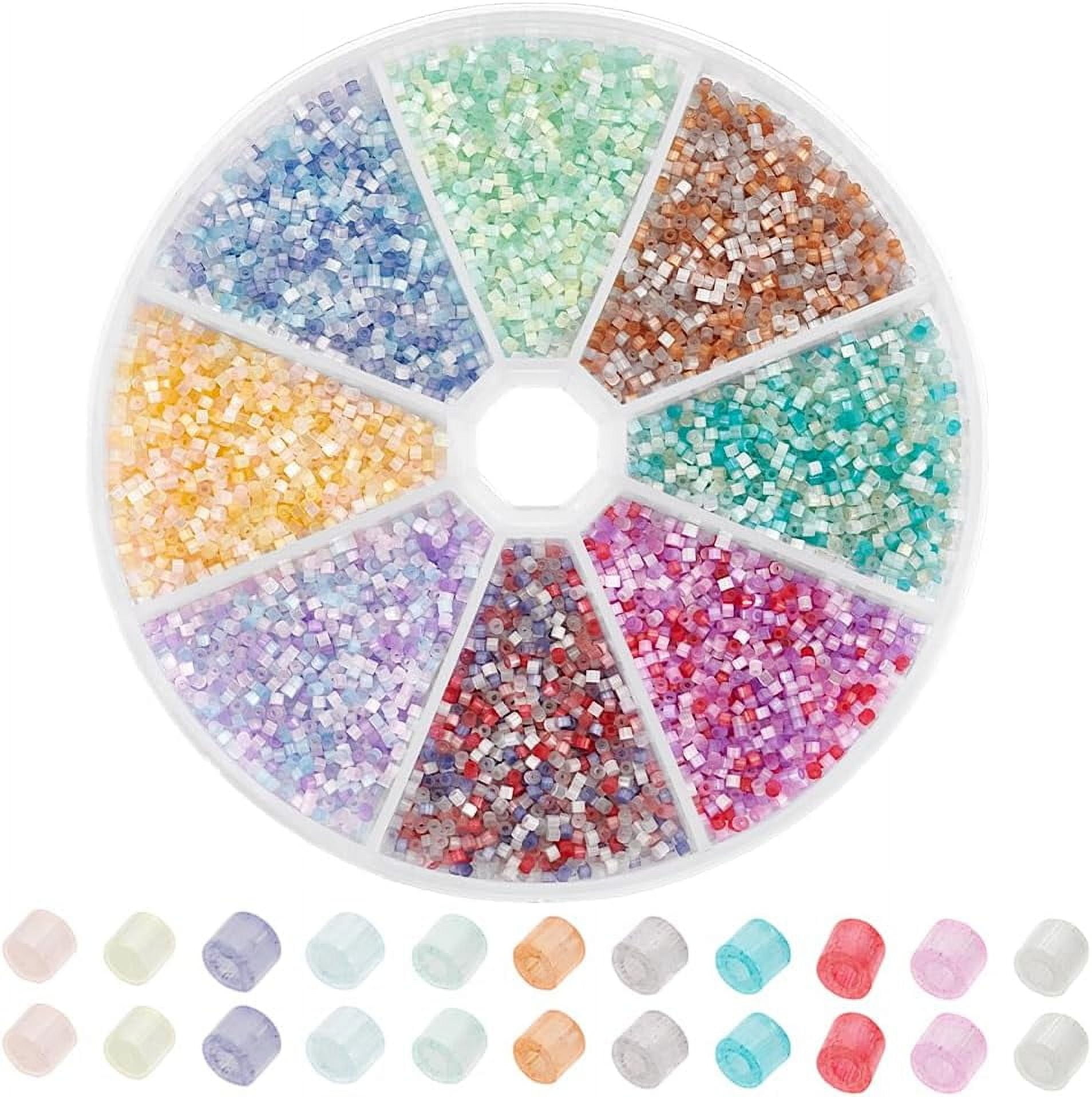 1 set 80G 8 colors Glass Seed Beads Imitation Cat Eye Cylinder Mixed ...