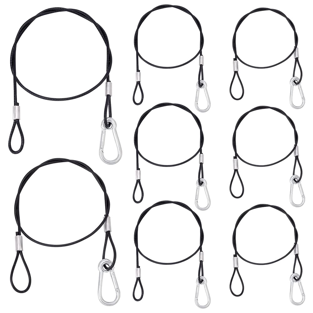 1 set 8pcs 2 Sizes Safety Cables For Stage Lights 707~900mm 304 ...