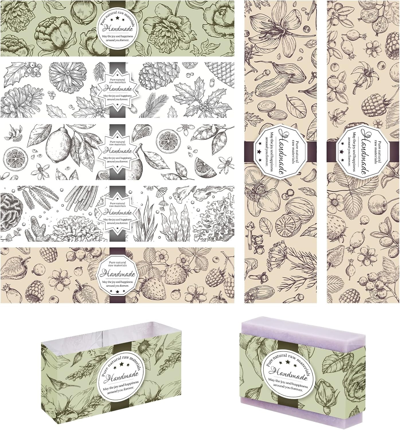 1 set 90pcs Natural Plant Wrapper 90pcs Sleeves Covers Vertical Tags ...