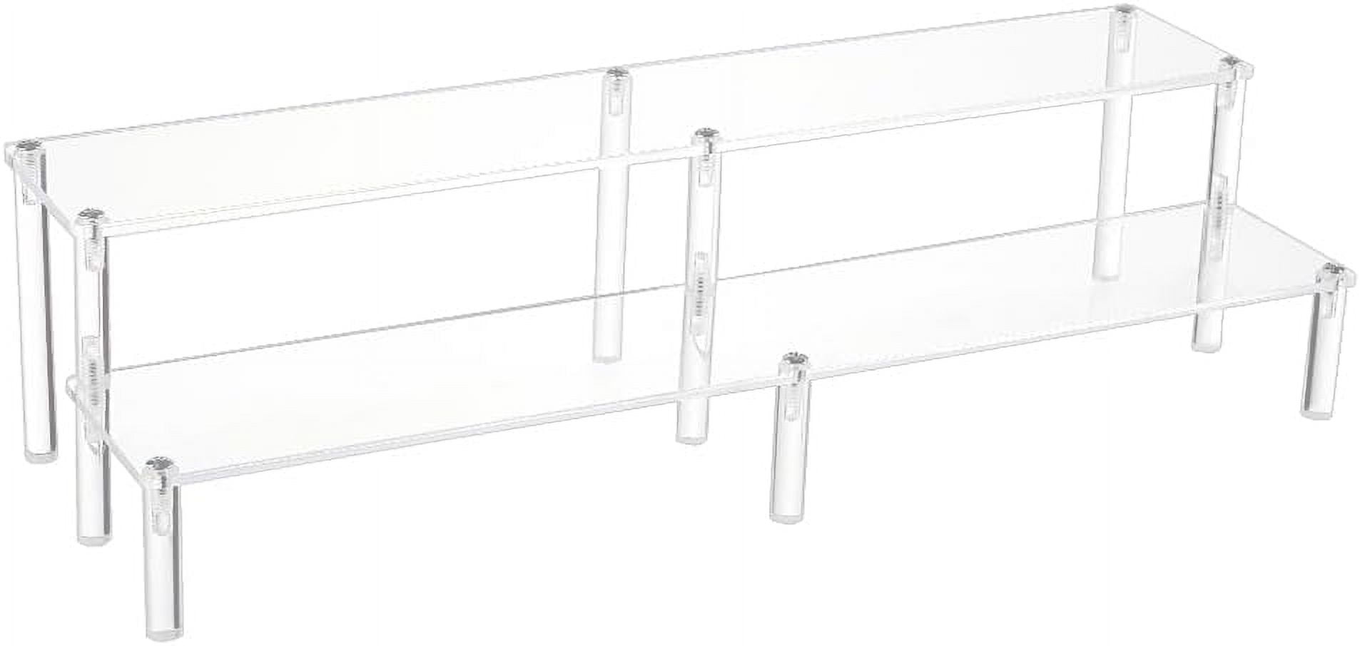 1 set Acrylic Action Figure Display Riser Stands 2 Tier Acrylic Risers ...