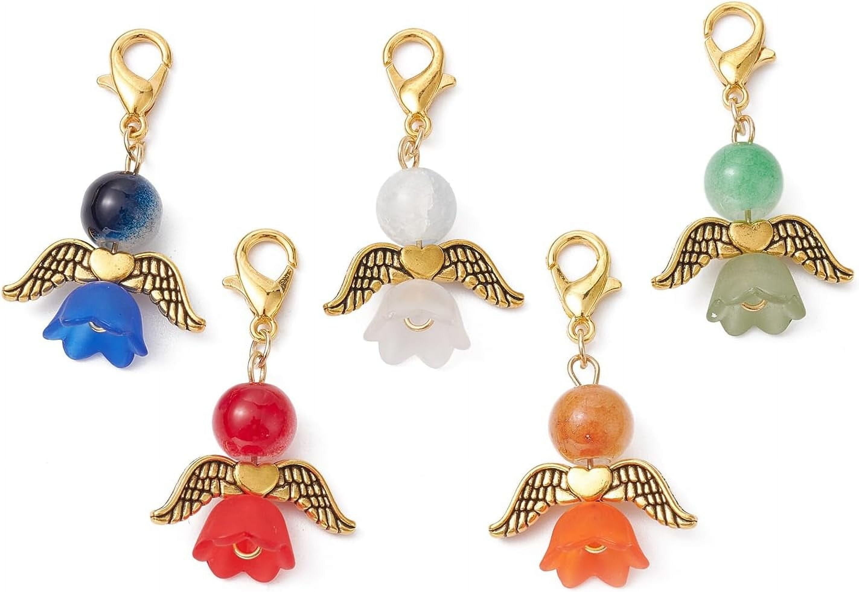 1 set Angel Glass Acrylic Pendant Decorations Alloy Lobster Claw Clasps ...