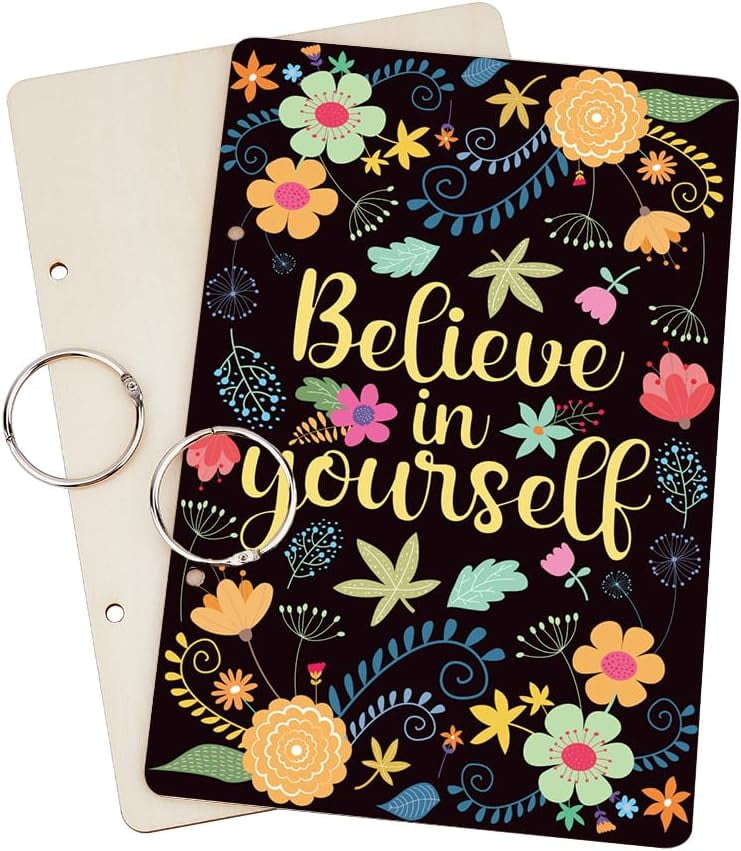 1 set Believe In Yourself Greeting Card Holder Organizer Wooden Card ...