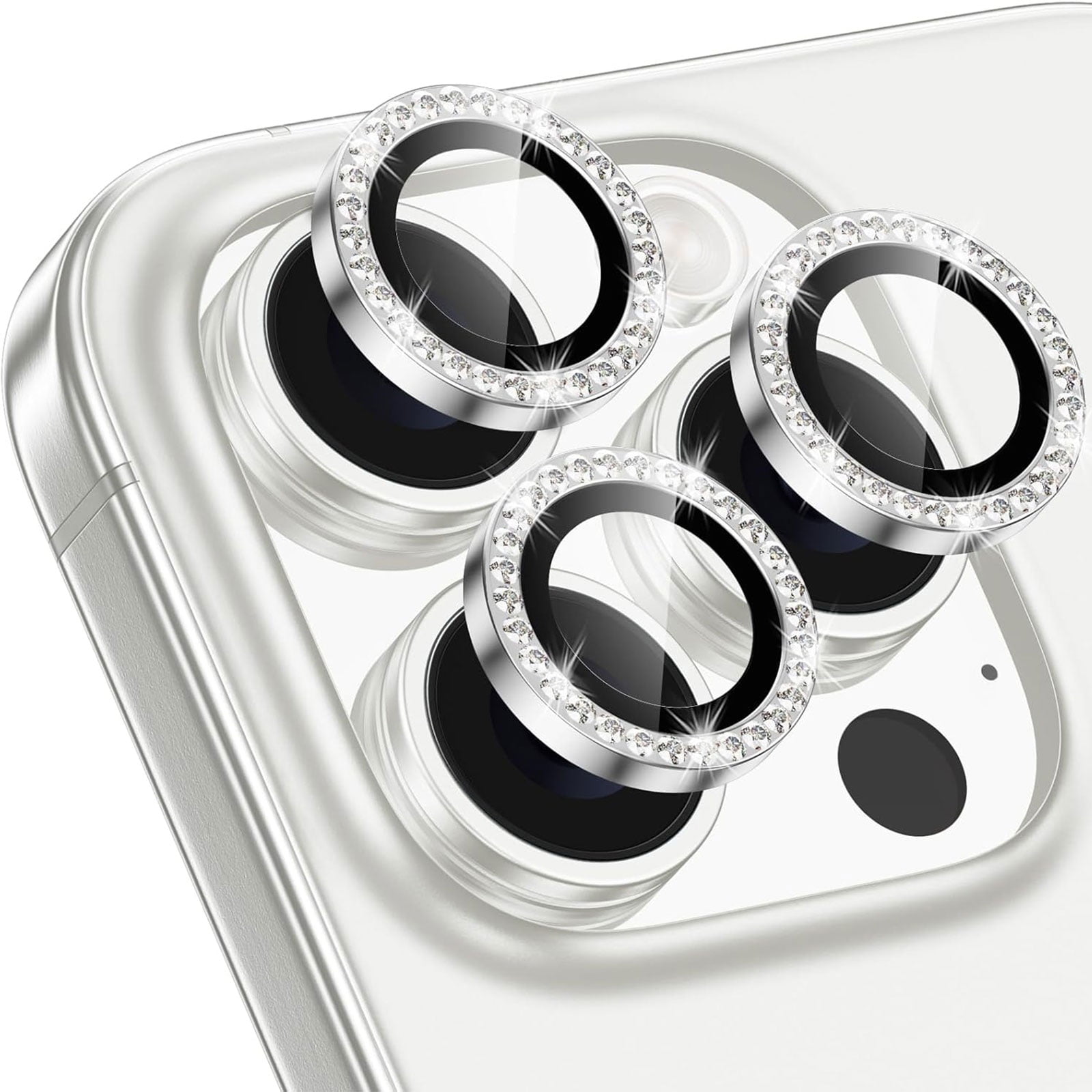 1 set of Bling Diamond Camera Lens Protector for iPhone 16 Pro, HD ...