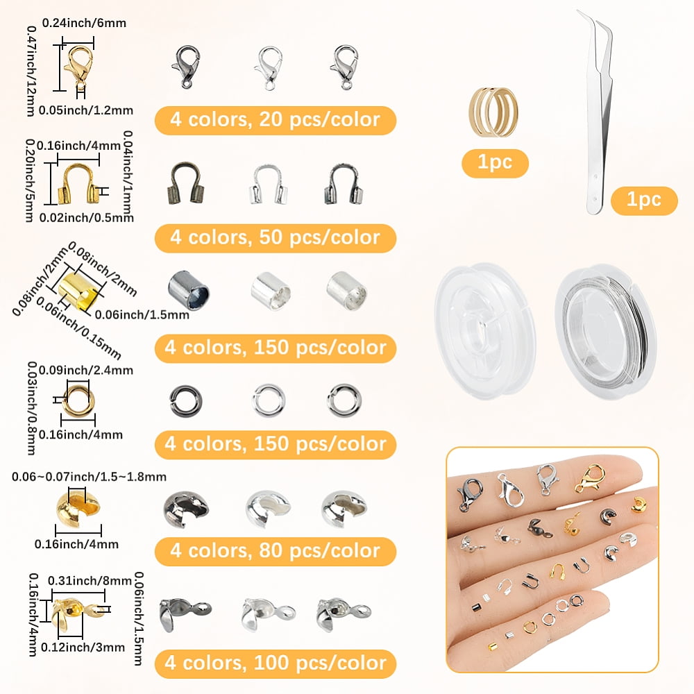 1 set DIY Brass & Alloy & Iron Jewelry Making Finding Kits Mixed color ...