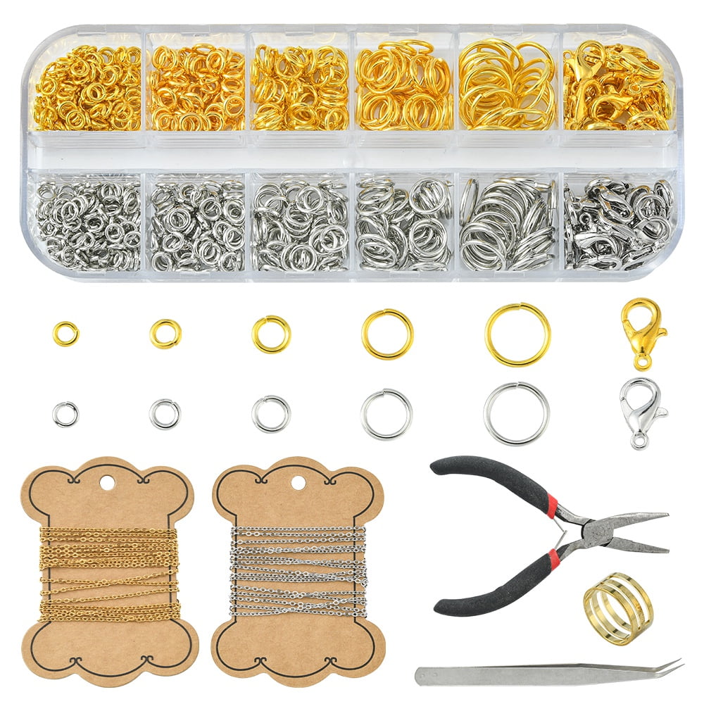 1 set DIY Jewelry Making Finding Kit Including Brass Jump Rings Zinc ...