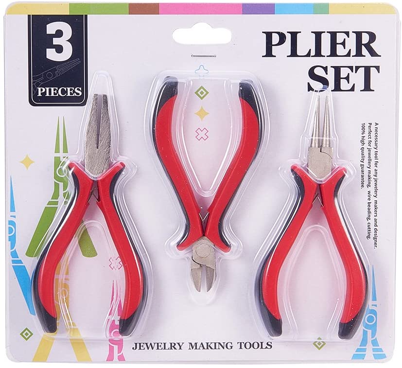 1 set DIY Jewelry Tool Sets Ferronickel Round Nose Pliers Flat Nose ...