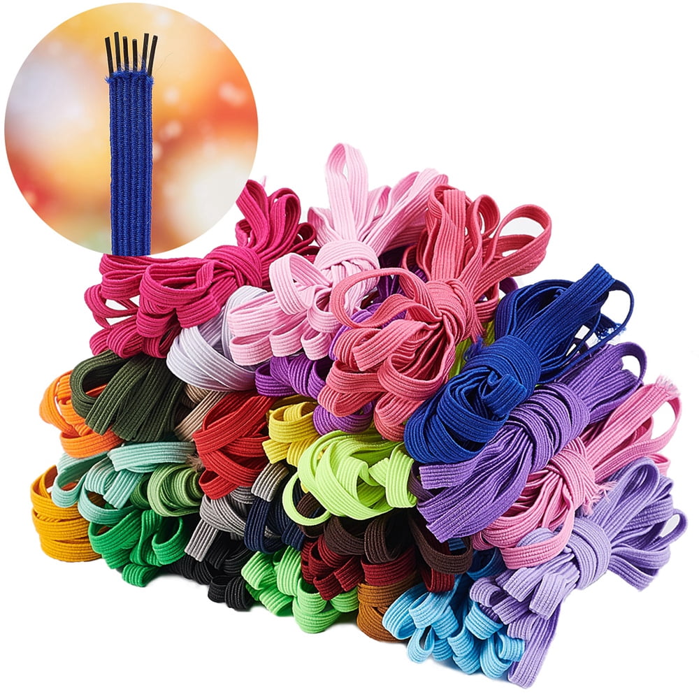 1 set Elastic Cord with Polyester Outside and Rubber Inside Mixed color ...