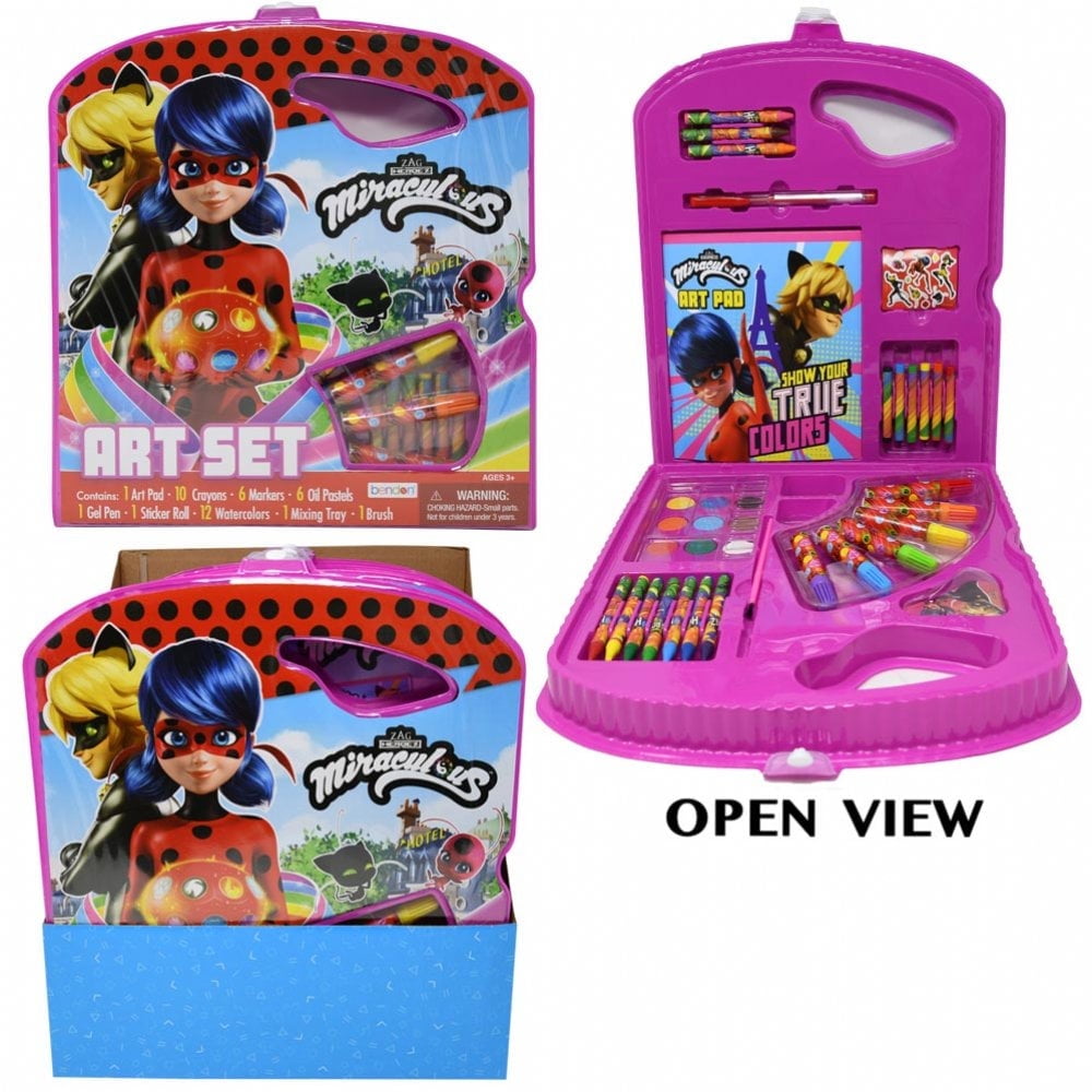 1 set Miraculous Lady Bug Character Art Tote. PDQ- ART PAD, CRAYON ...