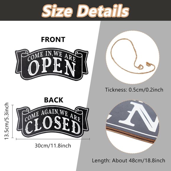 Shop Open and Closed Signs for Business in Bright and Wooden Styles
