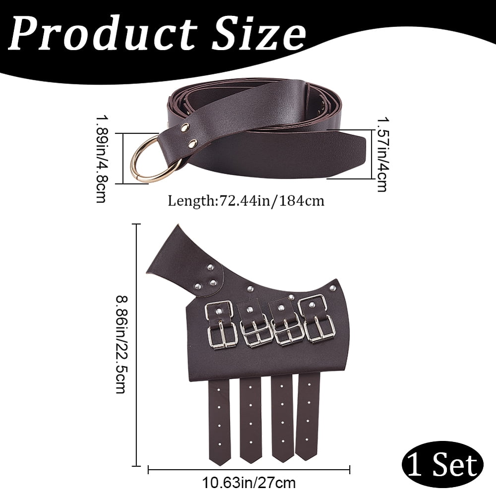 1 set PU Leather Waist Belt Sword Sheath Retro style Viking Knight Belt ...