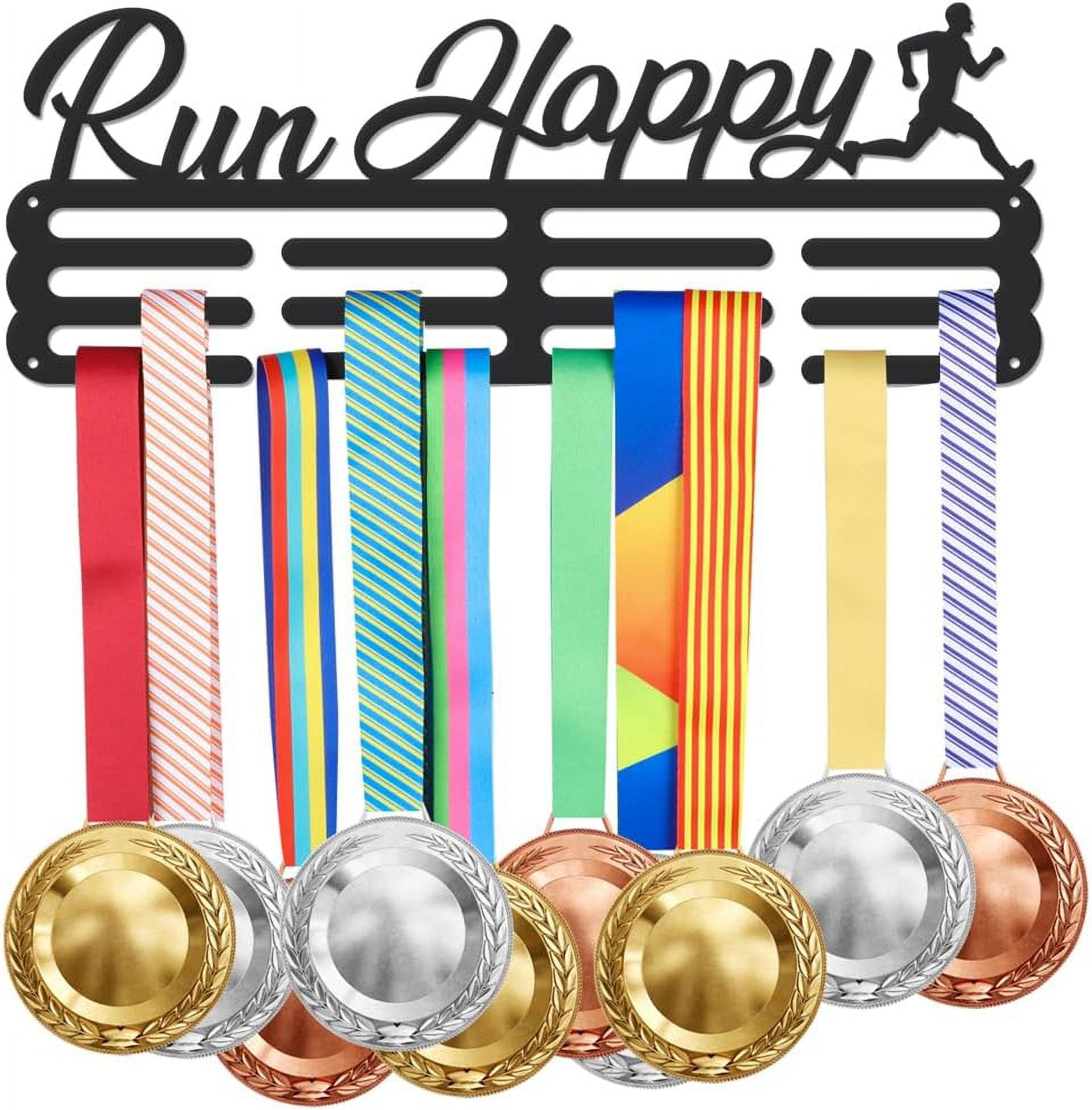 1 set Sports Theme Iron Medal Hanger with Screws Running Pattern Holder ...