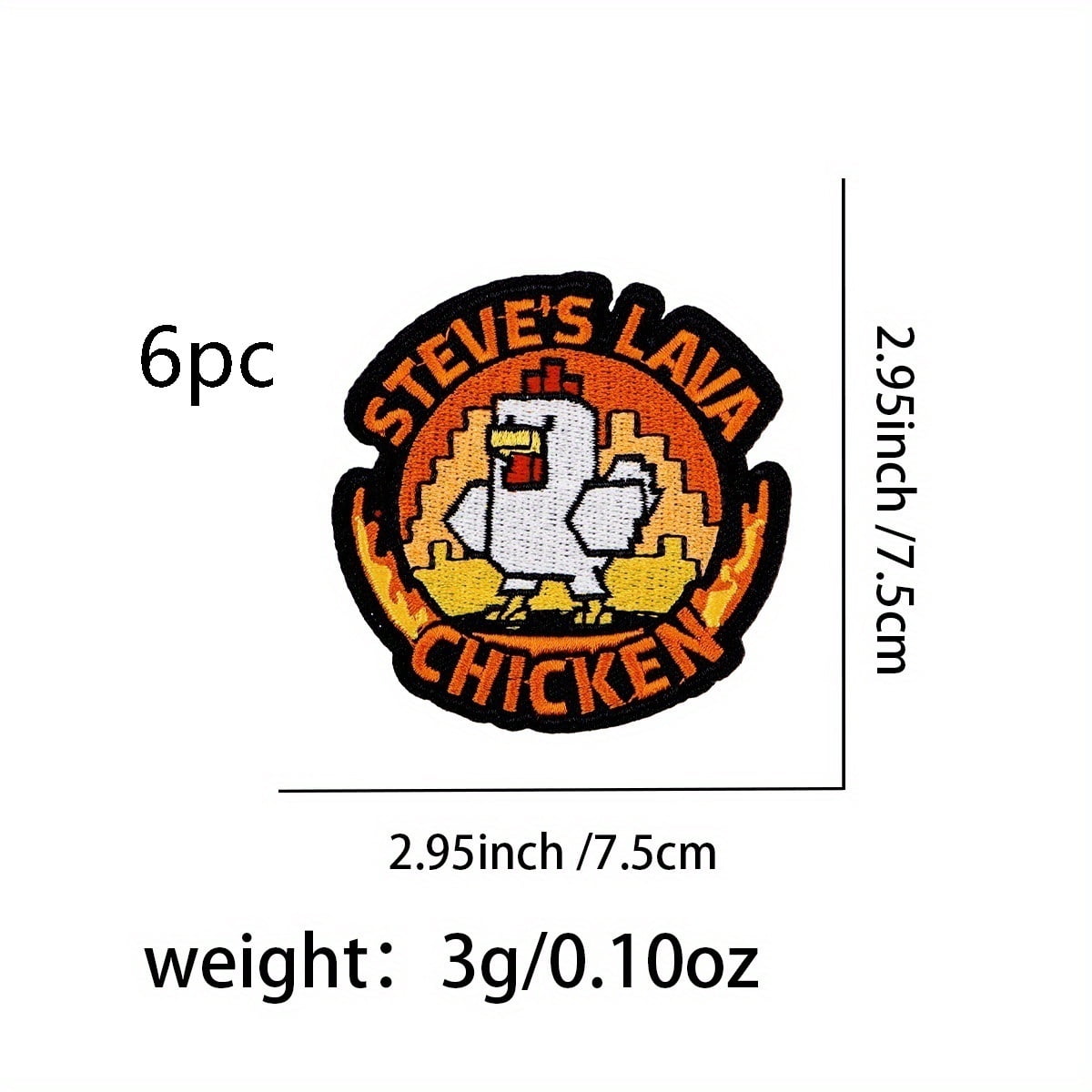 1 set of Steve's Lava Chicken cartoon embroidery patches | Fabric ...