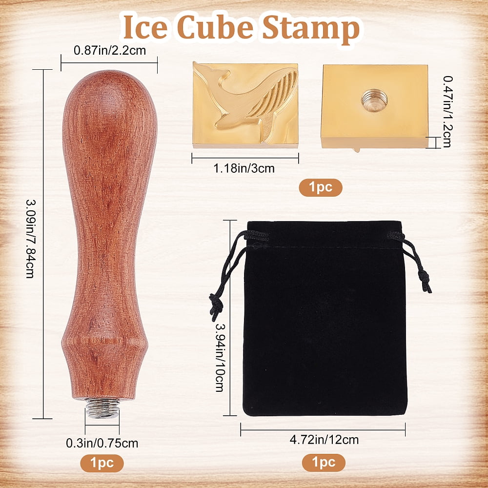 1 set Whale Ice Stamp Ice Cube Stamp Ice Branding Stamp with Removable ...