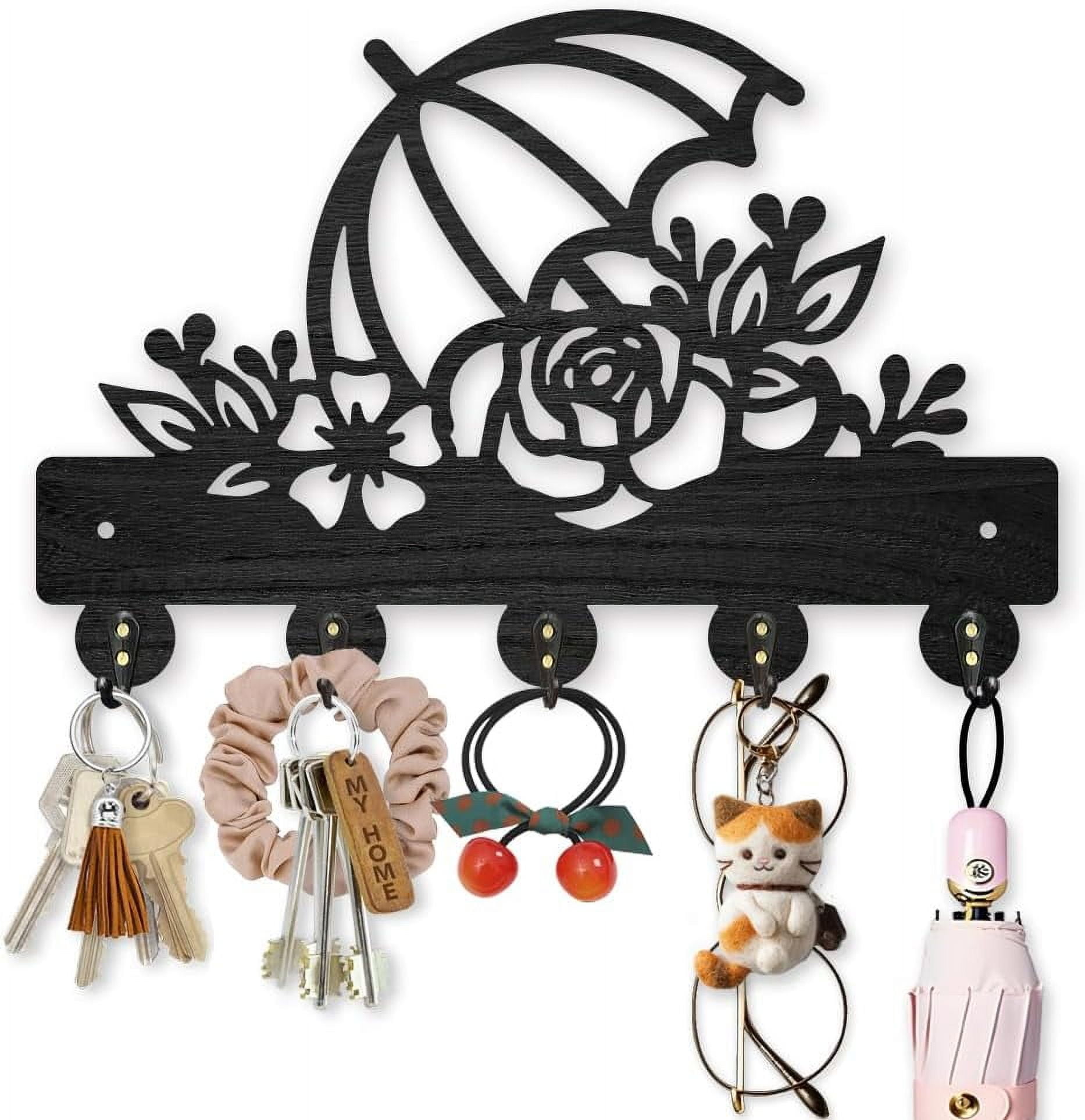 1 set Wood Iron Wall Mounted Hook Hangers Decorative Organizer Rack ...