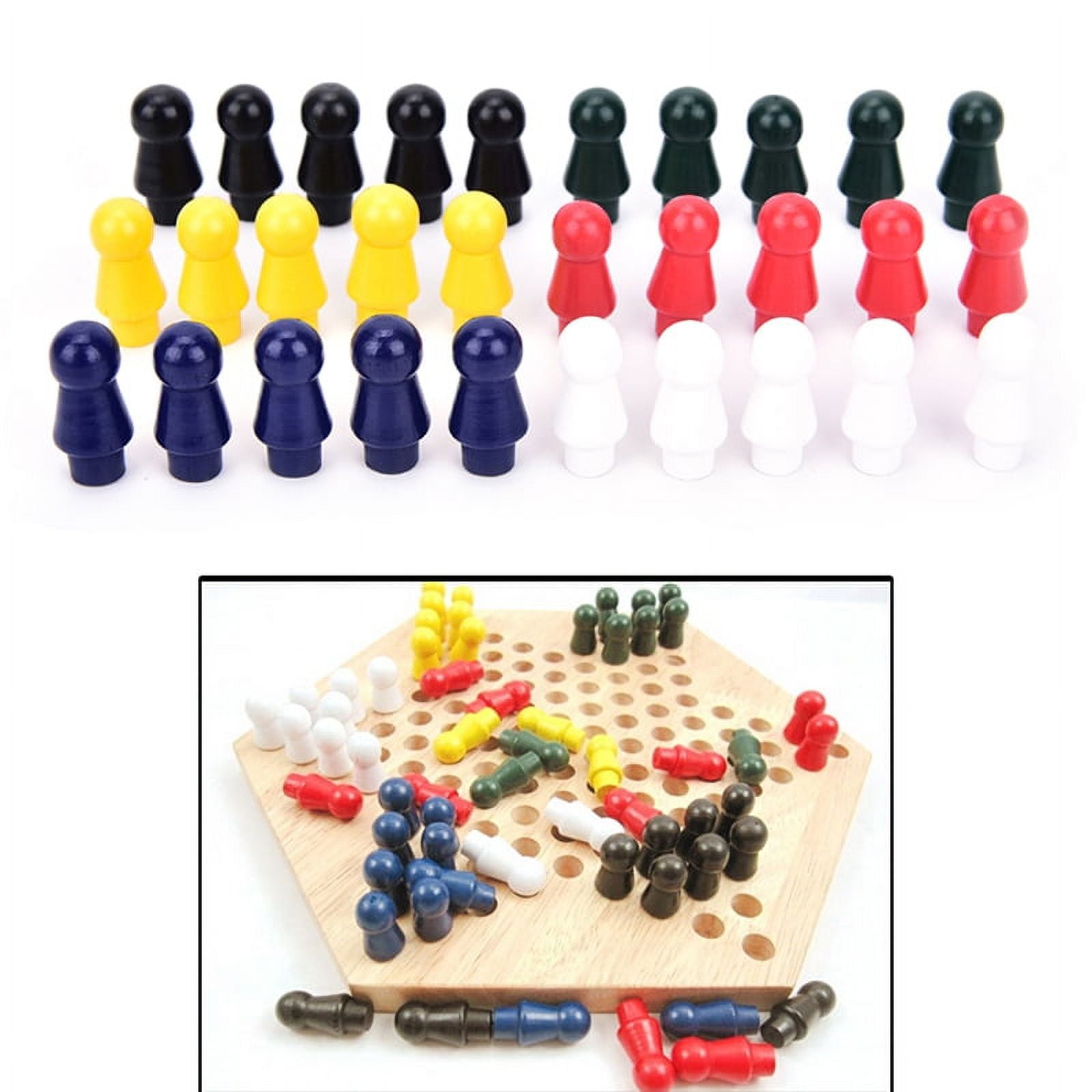 1 set chinese checkers six color of wooden checkers replacement game ...