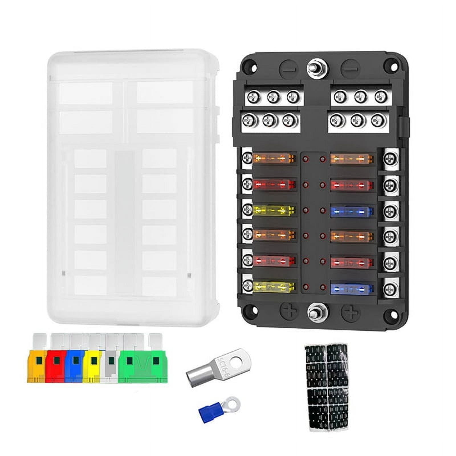1 set of 12 Way Automotive Fuse Box (Color and style are random and do ...