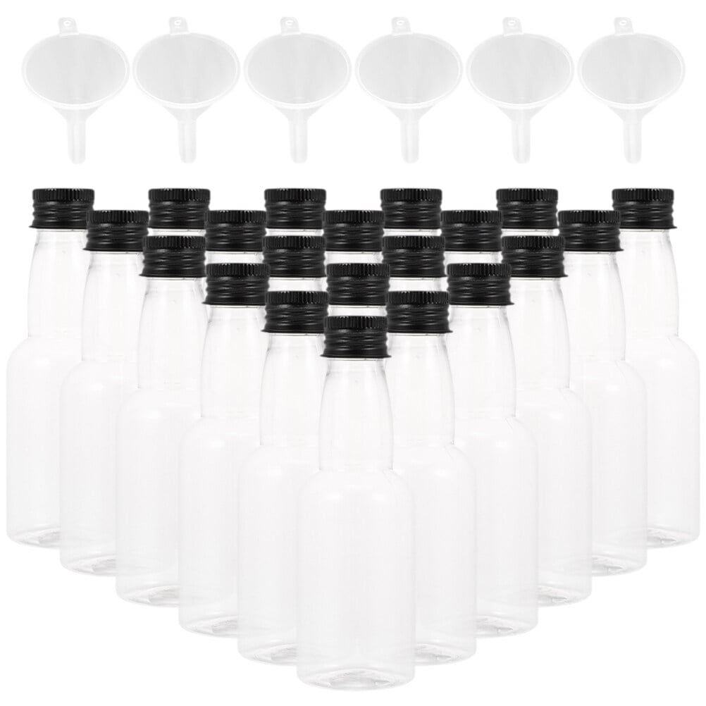 1 set of Mini Liquor Bottles with Funnels Empty Seasonings Bottles ...