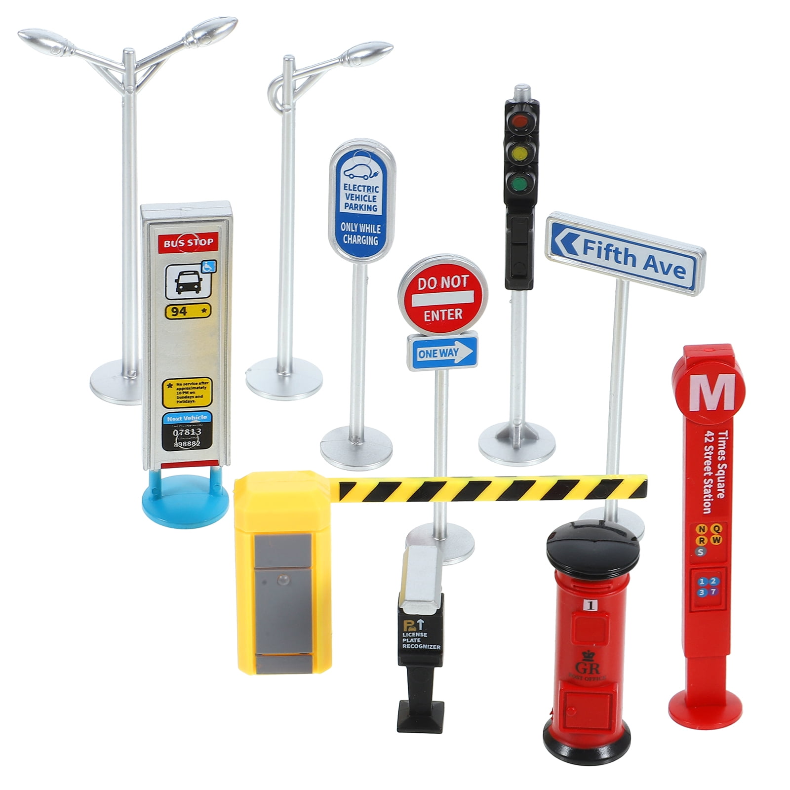 1 set of Play Traffic Signs Street Signs Playset for Kids Play Traffic ...