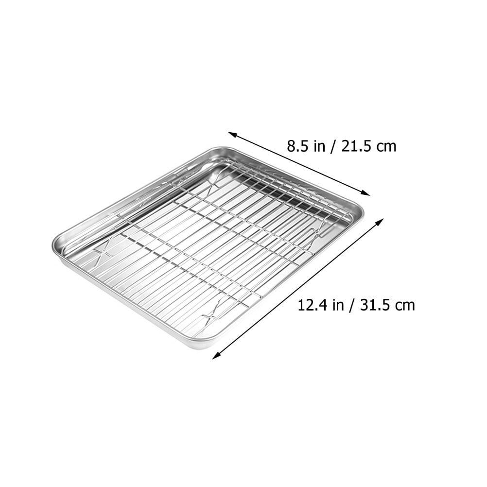 1 set of Stainless Steel Grill Plate with Mesh Rack Food Display Rack ...