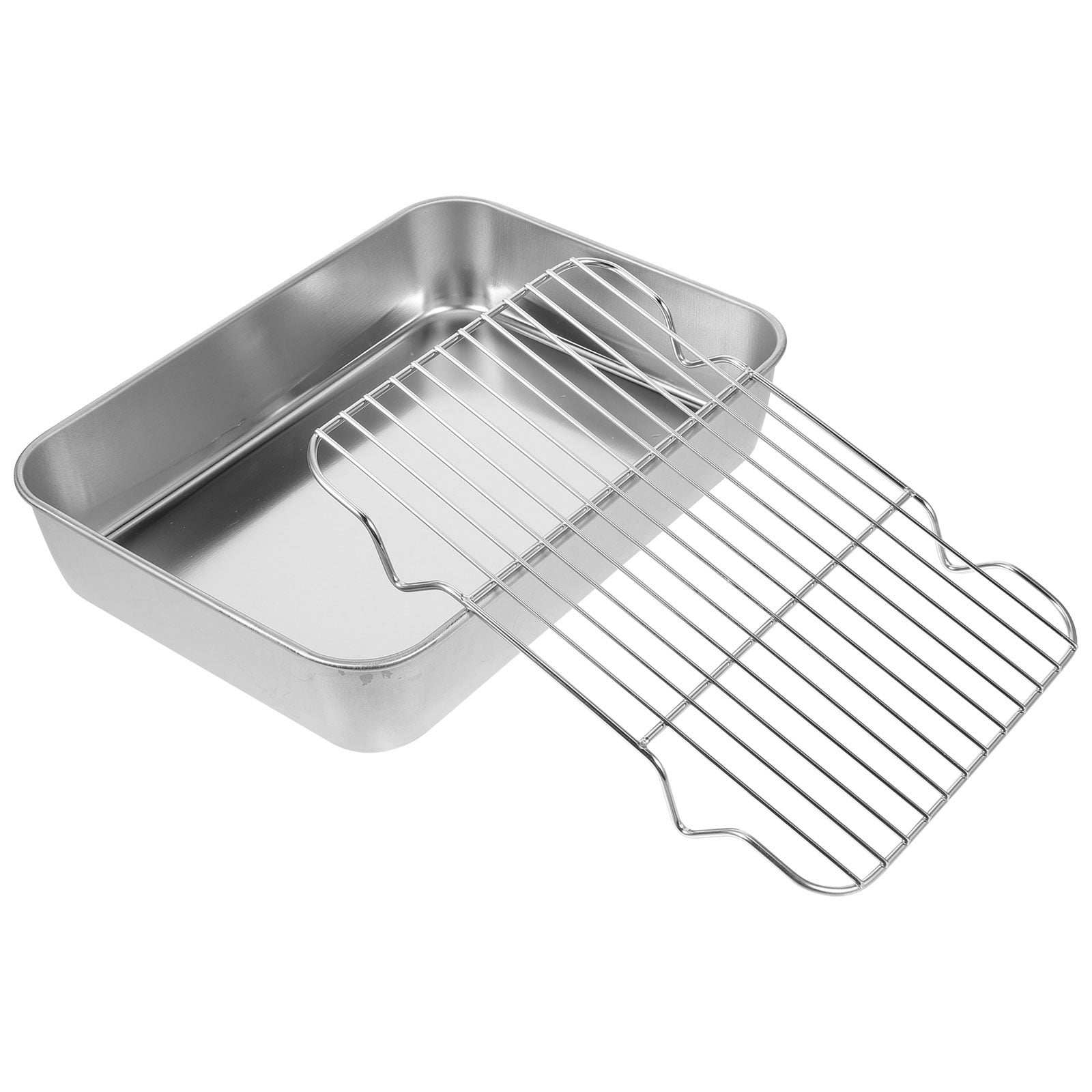 1 set of Stainless Steel Grill Plate with Mesh Rack Food Display Rack ...