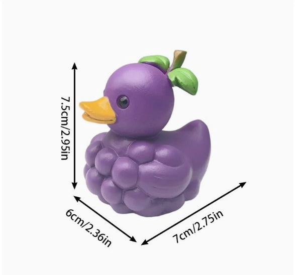 1 set of Strawberry Duck Whimsical Vegetarian Duck Resin Crafts ...