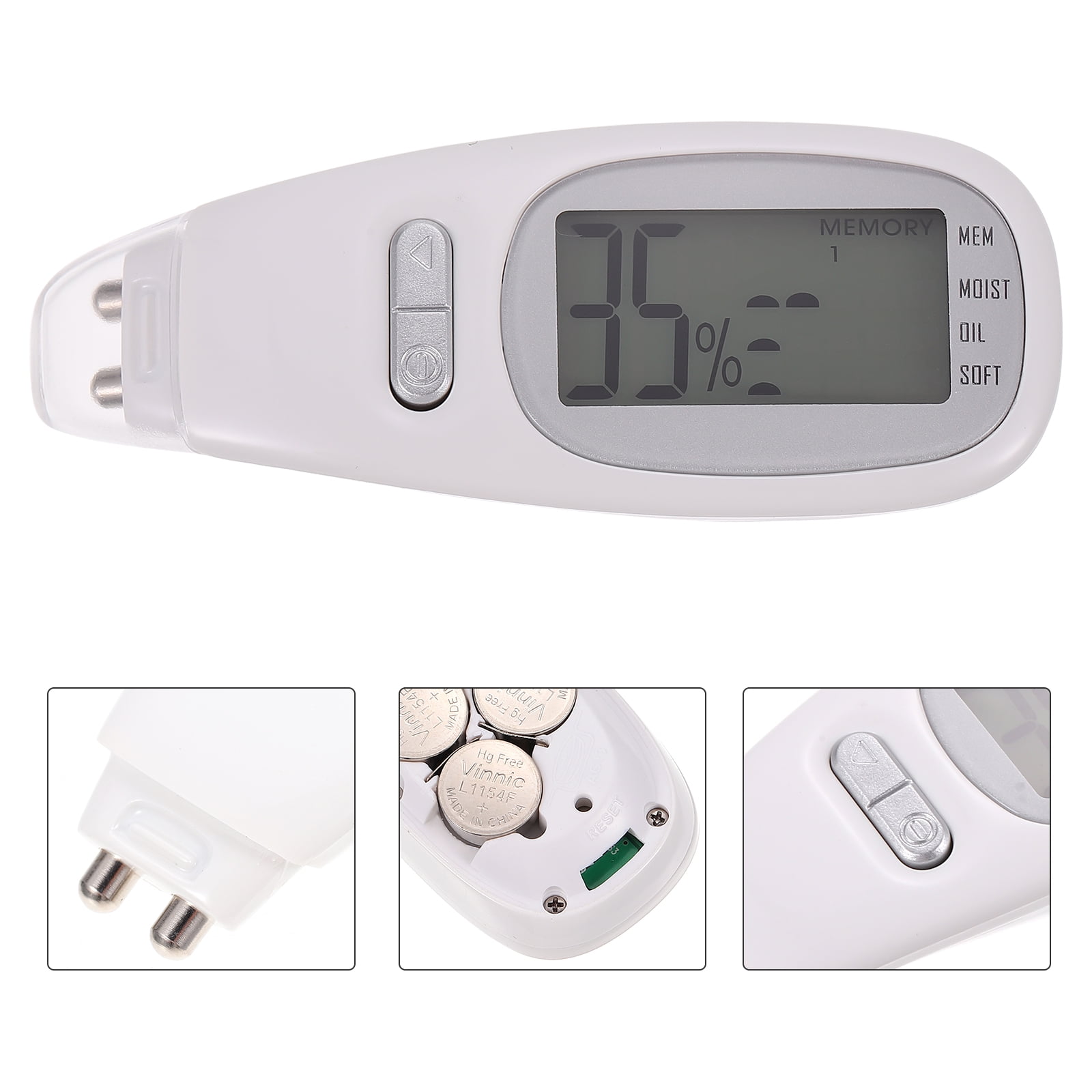 CATIEBYE Skin Moisture Tester Abs White 1 Set 3.1x1.3in - Walmart.com