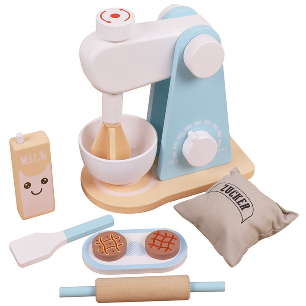 COSLUS 1 set of Wooden Mixer Set Pretend Play Toy Kids Cooking ...