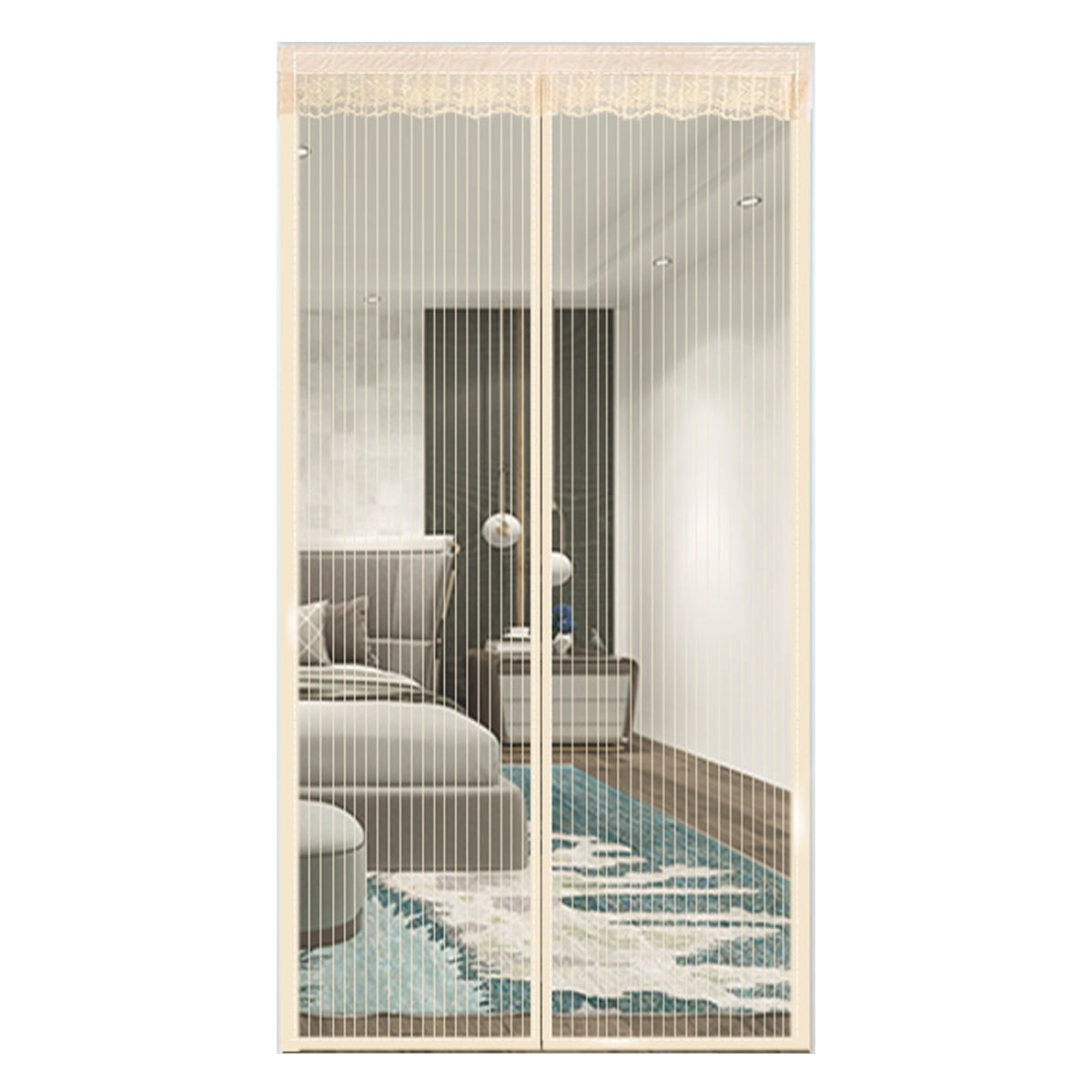 1 set of beige white magnetic screen door mesh to keep bugs out - pet ...