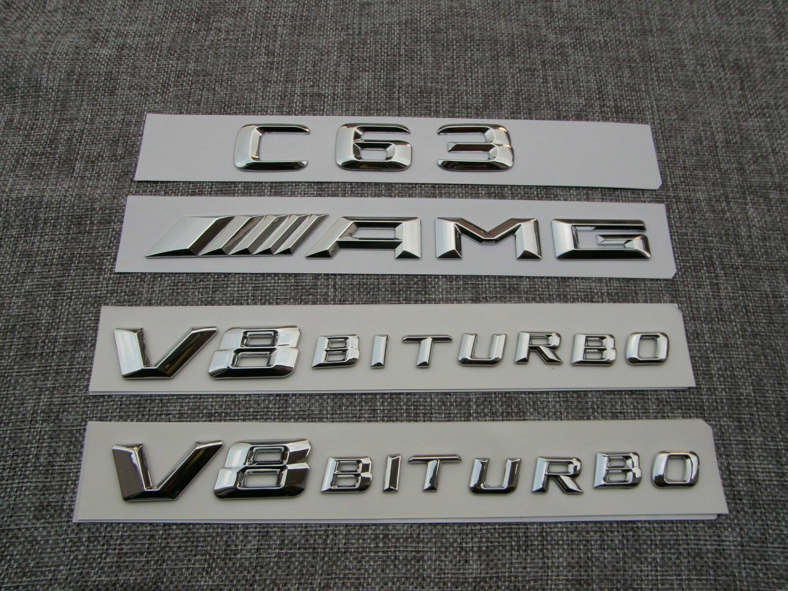 1 set of chrome letter badges suitable for Mercedes-Benz W204 W205 C63 ...