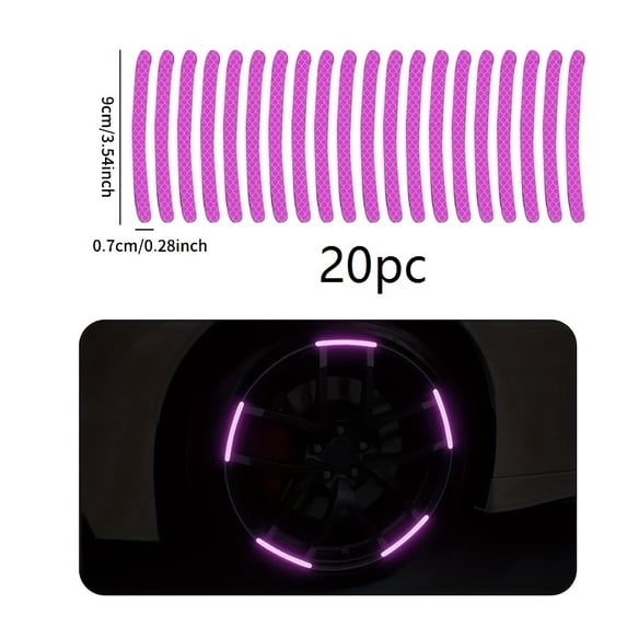 1 set of creative purple wheel reflective sticker set | Car, motorcycle ...