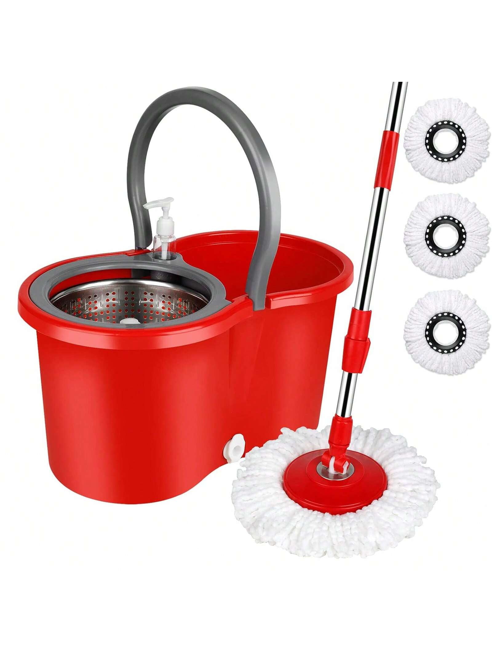 1 set of rotating mop and bucket, 360 ° mop and bucket system, with 3 ...