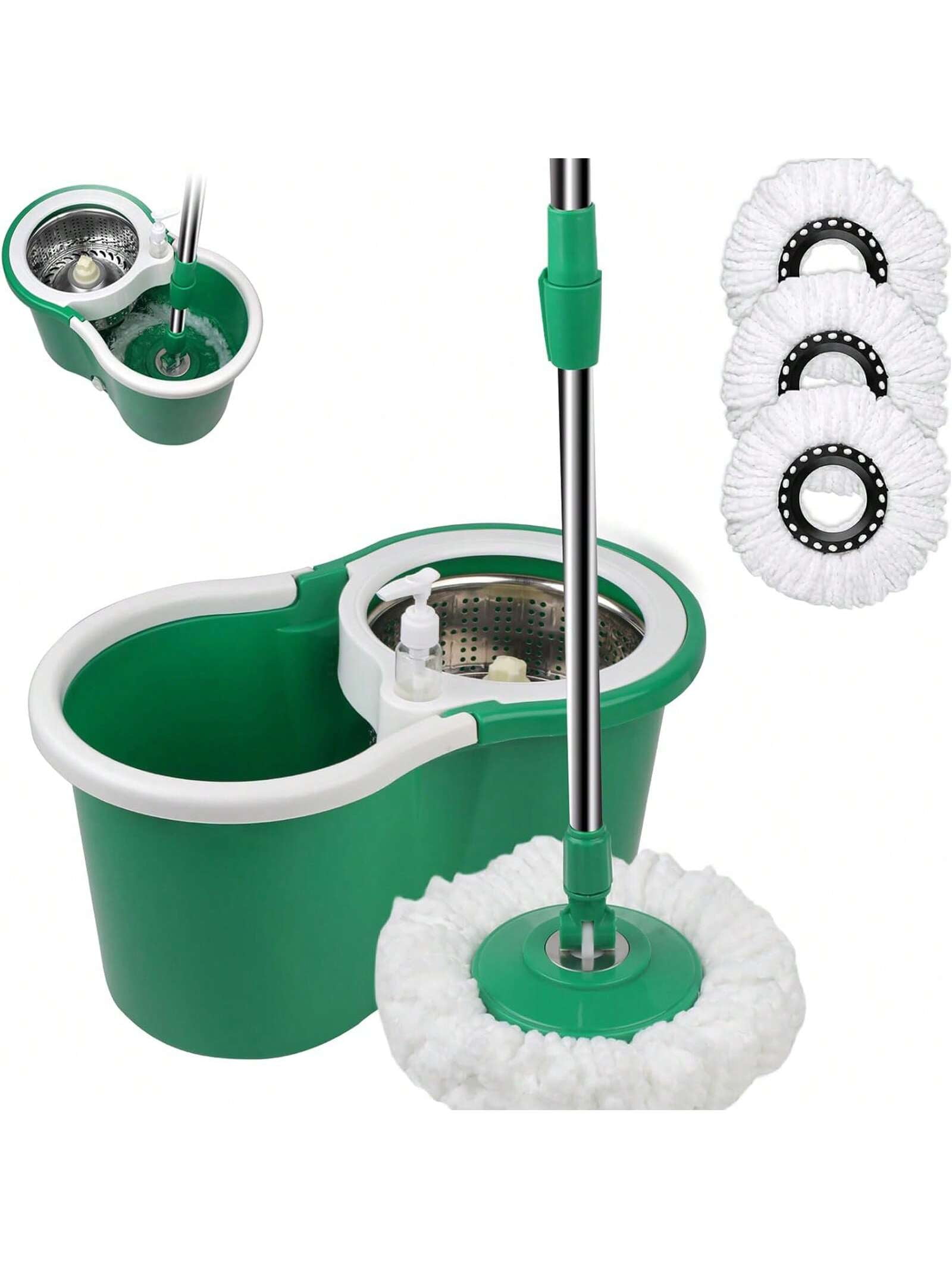 1 set of rotating mop and bucket, 360 ° mop and bucket system, with 3 ...