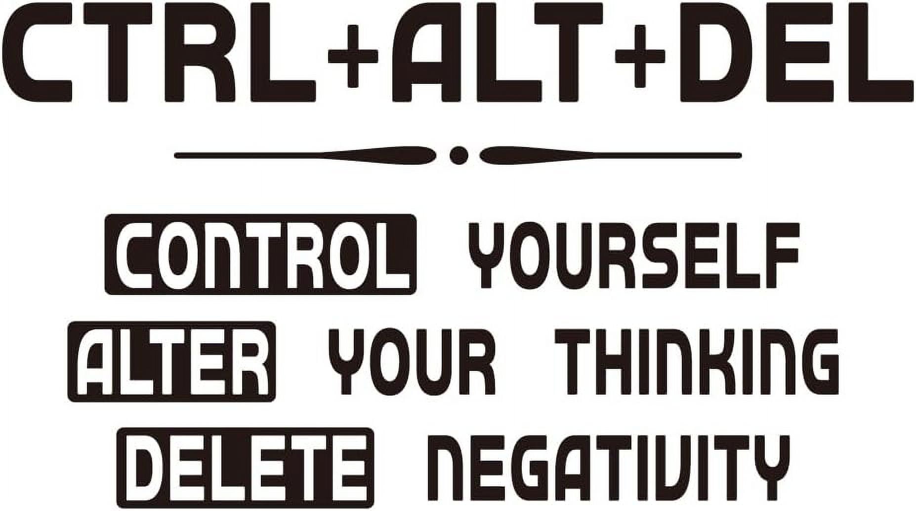 1 sheet Inspirational Wall Decals Ctrl+Alt+Del Wall Sticker Office Gym ...