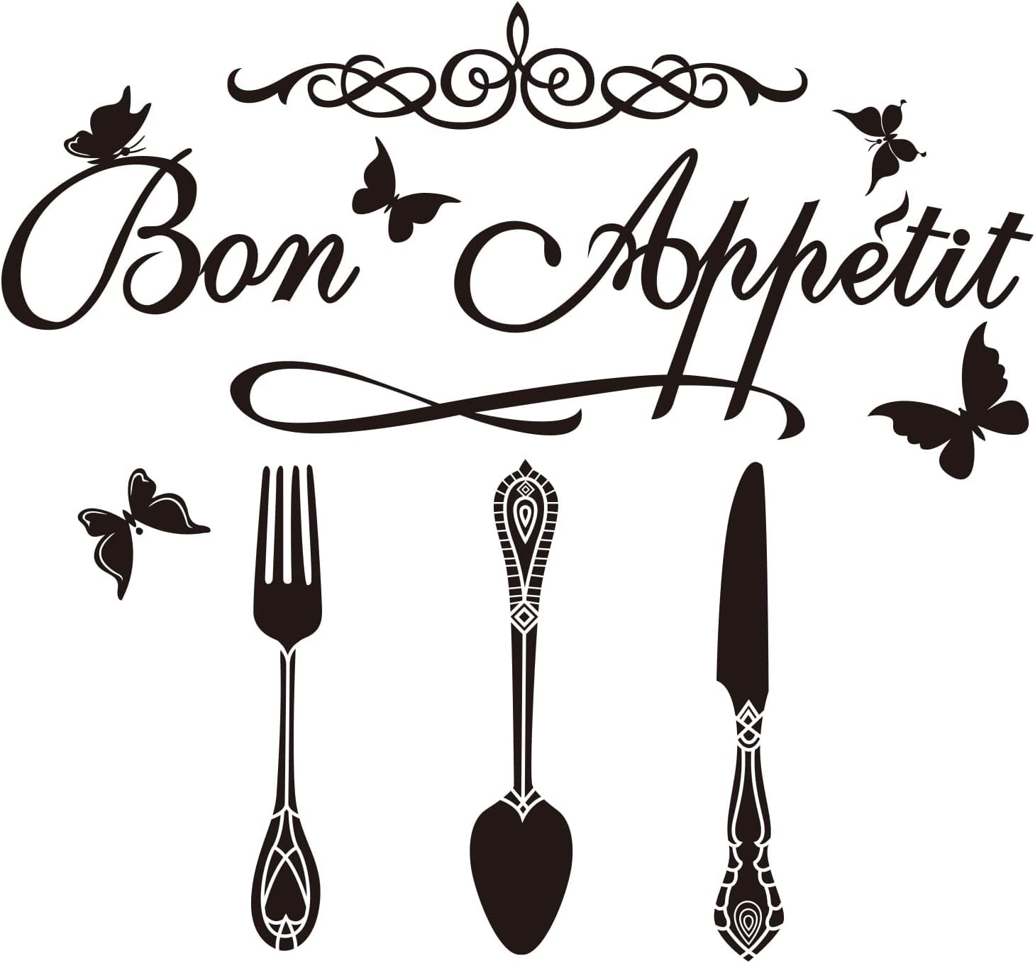 1 sheet Kitchen Wall Decals Bon-Appetit French Vinyl Wall Stickers ...