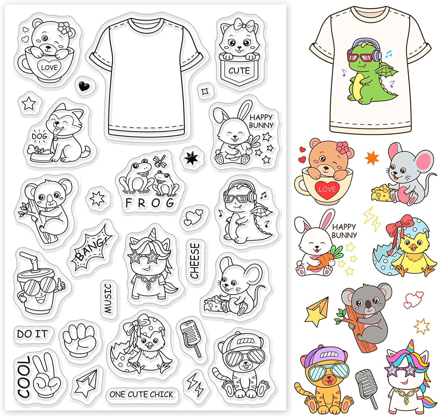 1 sheet Plastic PVC Plastic Stamps for DIY Scrapbooking Photo 16x11x0 ...