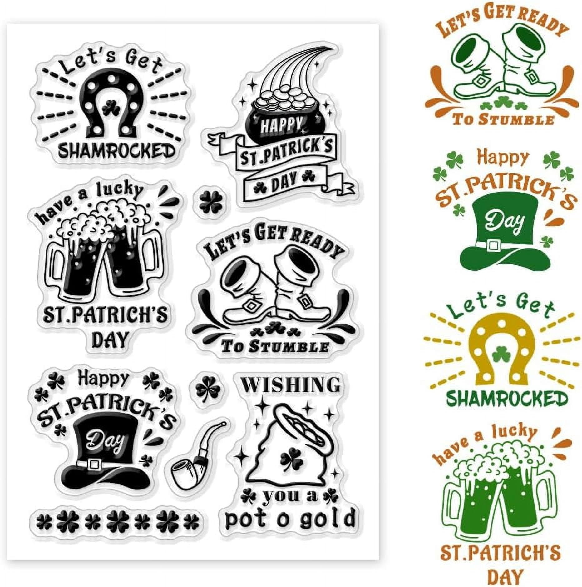 1 sheet Saint Patrick's Day Custom PVC Plastic Clear Stamps for DIY Scrapbooking Photo Album ...