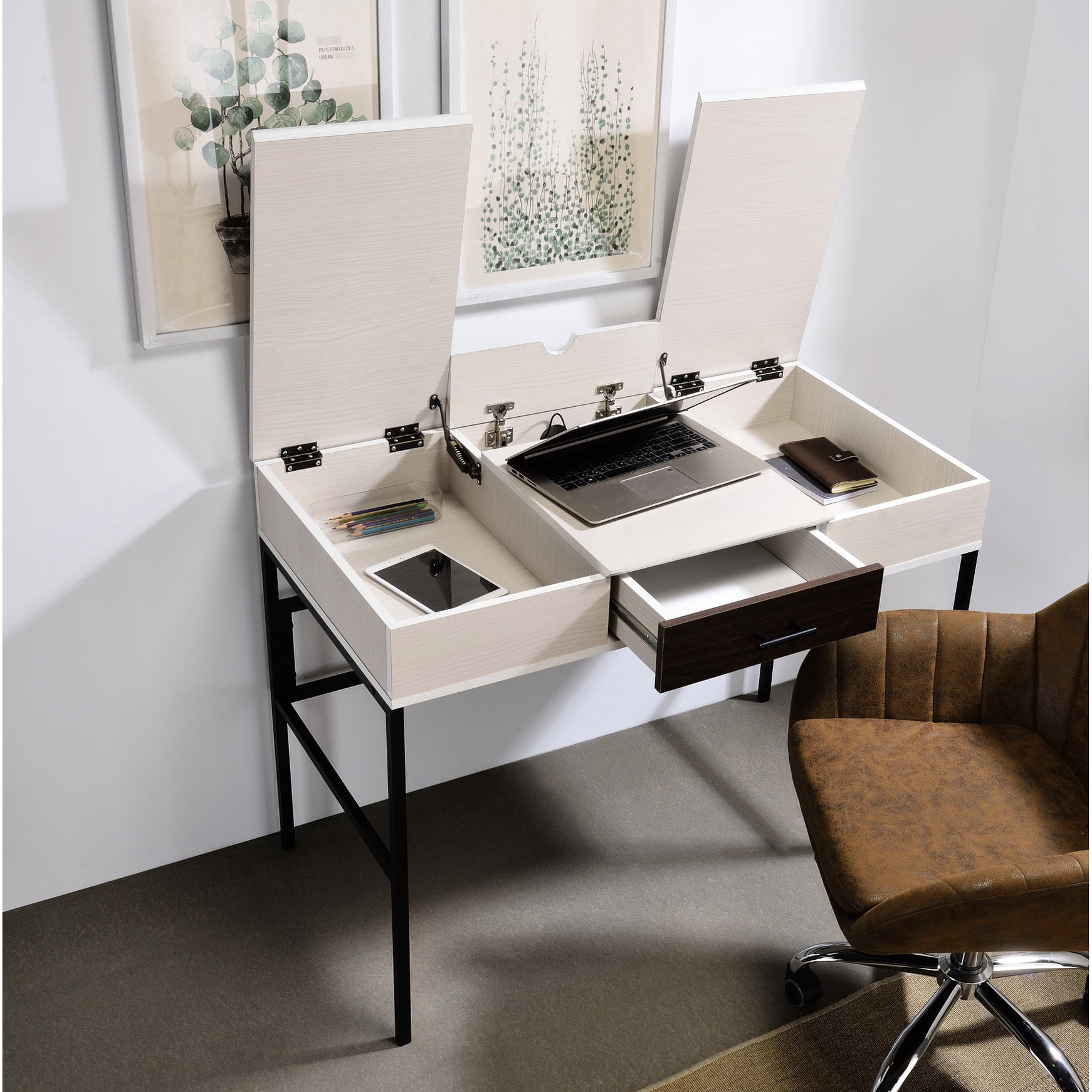 1 storage drawer & 30lb shelf weight limit - Useful desk for shelving ...
