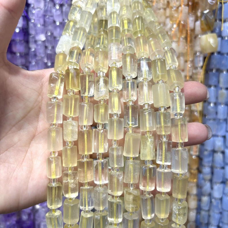 1 strand 8x12mm natural stone faceted column beads – irregular barrel ...