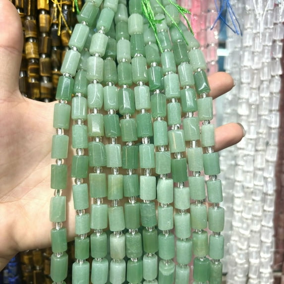 1 strand 8x12mm natural stone faceted column beads – irregular barrel ...